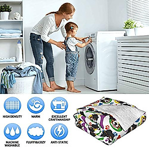 Colorful Playful Bernese Mountain Dog Winter Sherpa Plush Blanket, Soft Fuzzy Fleece Blanket,Cozy Outdoor Camping Travel Blanket for Livingroom Bedroom Sofa Couch Car Bed,Throw 50x60 in