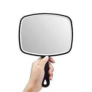 OMIRO Hand Mirror, Black Handheld Mirror with Handle, 6.3" W x 9.6" L