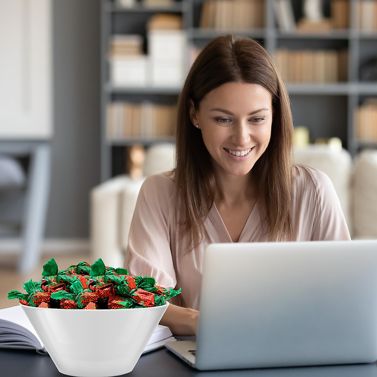 Arcor Strawberry Bon Bons Filled Hard Candy Bulk, 2 Pound Bag