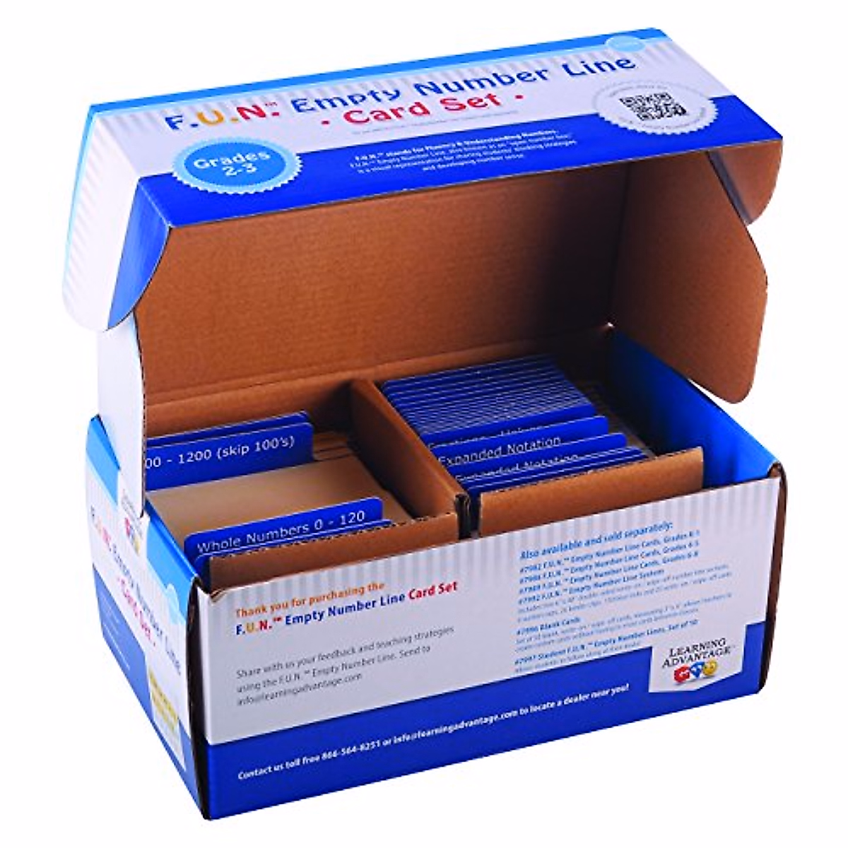 Learning Advantage 7984 F.U.N. Empty Number Line Card Set, Grade 2 to 3