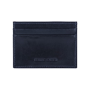 Zinda Genuine Leathers Card Holder Slim Wallet RFID Protection Unisex (Navy)