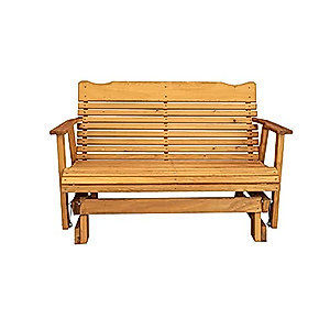 Kilmer Creek Rustic Finished 4' Cedar Porch Glider, Amish Crafted