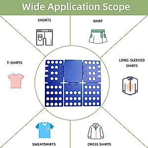 GYE T Shirt Folding Board T Shirt Clothes Folder Laundry Organizer Durable Tool Plastic Easy and Fast Folding Board for Kid Children and Adult to Fold Clothes (Blue)