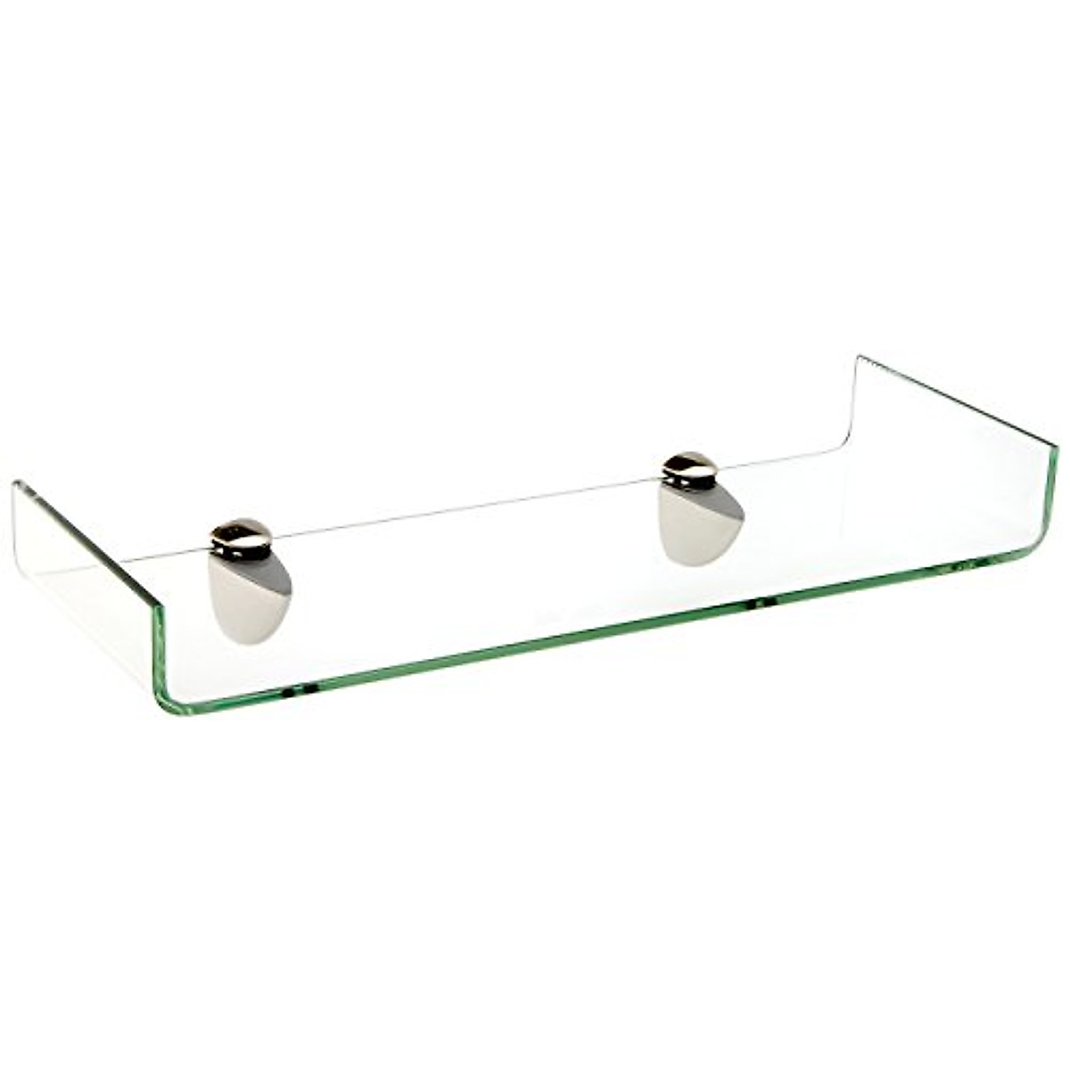 Spancraft Glass Osprey Bent Glass Shelf, Brushed Steel Bracket, 6 x 18