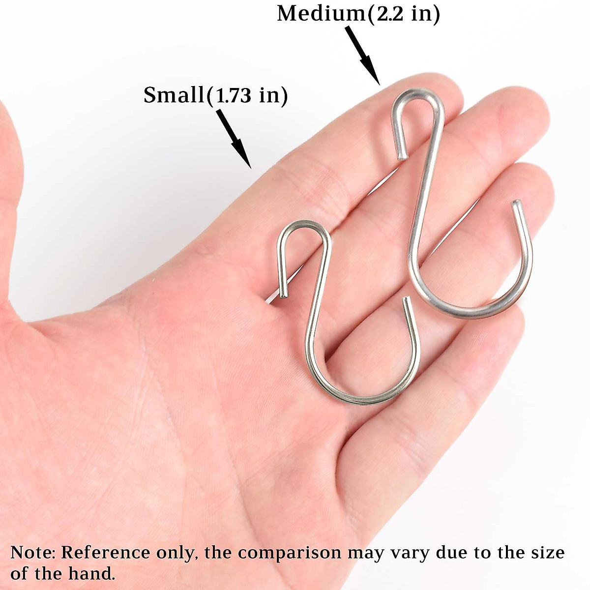 Yikla S Hooks for Hanging Plants, Clothes, S Shaped Hooks Made of Stainless Steel, Heavy Duty S-Hooks, 20 Pack