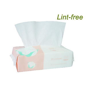 Careboree Ultra Soft Dry Baby Wipes Unscented Face Cleansing Multi-Purpose Pure Cotton Tissue (3 PACK-300 count))