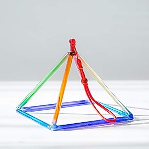 Yoga Bowl Crystal Singing Bowl Triangle Crystal Singing Pyramid One 6 inch with Free Suede Striker
