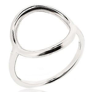 SOVATS Open Circle Ring For Women 925 Sterling Silver Rhodium Plated - Simple, Stylish &Trendy Nickel Free Ring, Size 6
