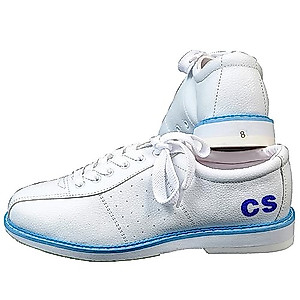 ONAIC Bowling Shoes for Adult Girls Boys Lightweight Leather Lawn Bowl Trainers Non-Slip Plus Size,White,3.5