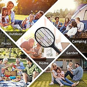 Night Cat Electric Fly Swatter Racket Bug Zapper Indoor Mosquito Killer USB Rechargeable Lightweight Double Layers Protection