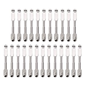 Yibuy 24 Pieces Stainless Steel Banjo Bracket Hooks Silver Banjo Flat Hooks Banjo Hook Banjo Parts Banjo Accessory