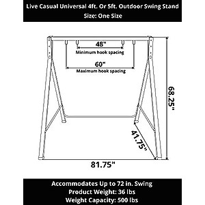 Live Casual Universal 4ft. Or 5ft. Outdoor Swing Stand