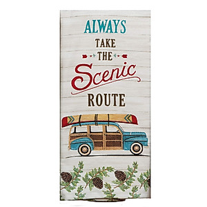 DHE Piece Woodsy Pine Tree Camping Kitchen Dual Purpose Towel Bundle, Forest is Calling and Take The Scenic Route, Multi colored