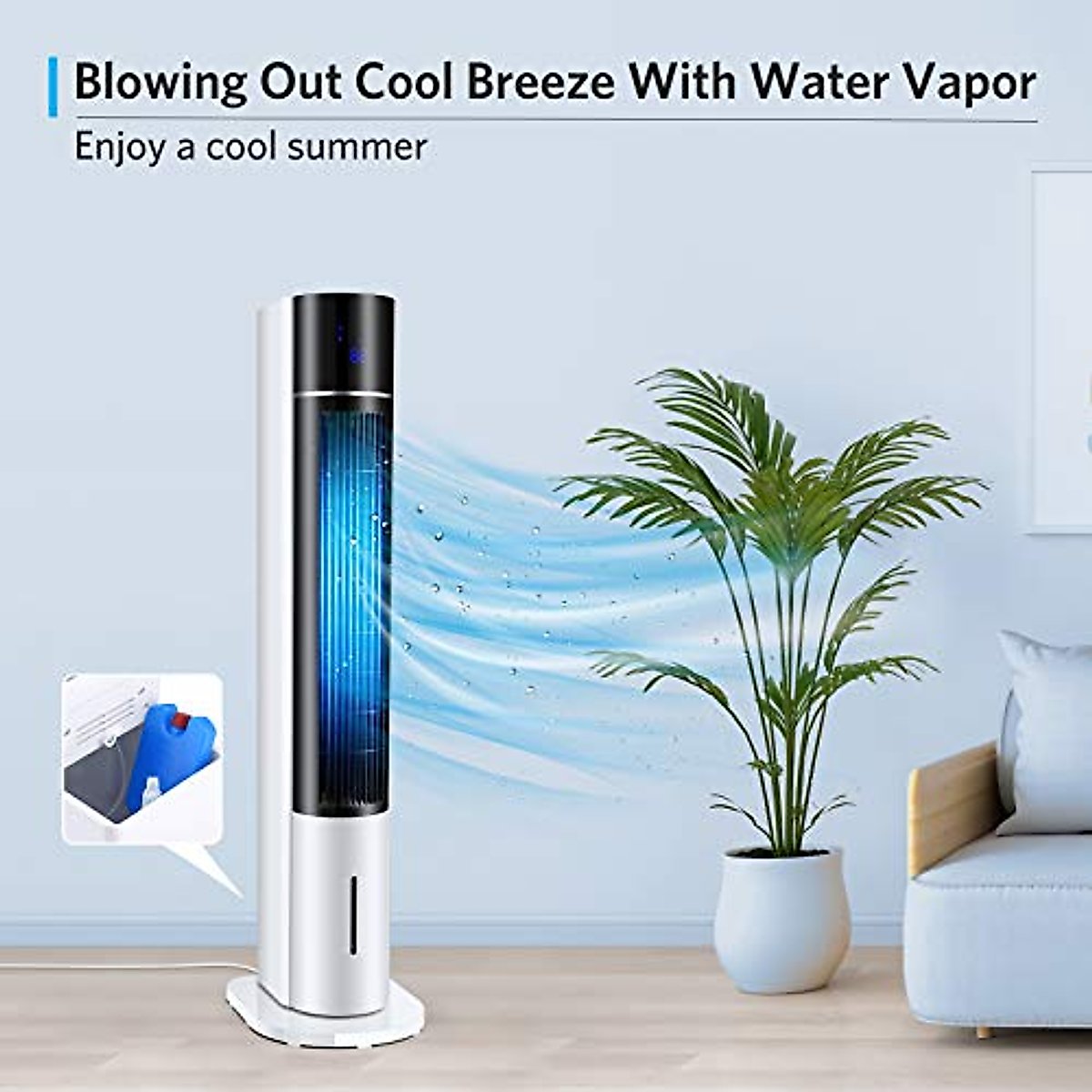 Air Choice Swamp Cooler Fan, Oscillating Evaporative Air Cooler for Room, Portable Air Conditioner, Instant Cool & Easy Use, 3 Modes & 3 Speeds,12H Timer, 2 Ice Boxes, Remote Control for Room & Office