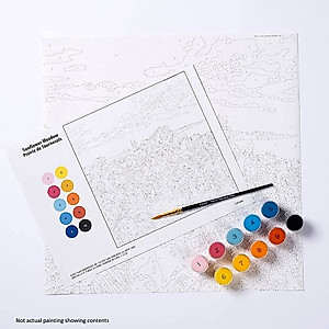 Plaid West Coast Pier Modern Kit, 14" x 14" Paint by Numbers for Adults and Kids, Easy-to-Follow DIY Crafts, Art Supplies with A Textured Finish, 17879