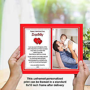 First Valentine's Day Poem Gift from Baby to Daddy, 8x10 Inch Print Personalized With Names and Photo