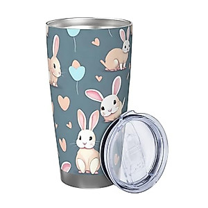 WXZYFP Car cup (single silver rim), can use a straw or drink directly, easy to use.Cartoon cute bunny