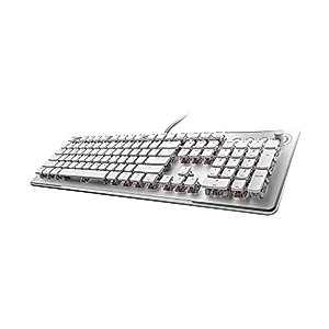 ROCCAT Vulcan II Max – Optical-Mechanical PC Gaming Keyboard with Customizable RGB Illuminated Keys and Palm Rest, Titan II Smooth Linear Switches, Aluminum Plate, 100M Keystroke Durability – White