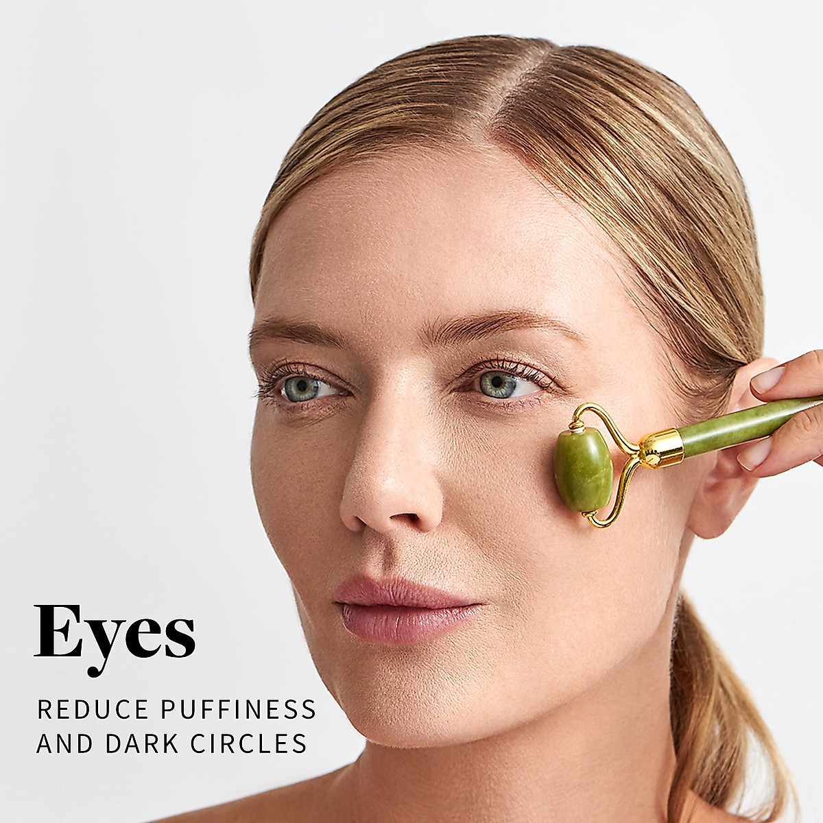 R.E.M Spring Jade Roller and Gua Sha - Spa Grade Face Roller Massager and Gua Sha Massage Tool Set. 100% Authentic Jade Stone. Reduces Puffiness, Wrinkles and Reveals Your Natural Glow