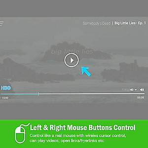 Air Mouse Green Light Presentation Remote Control USB Rechargeable Presentation Clicker Wireless Presenter RF 2.4 GHz Powerpoint Clicker Slide Advancer Changer Mac/Laptop/Computer