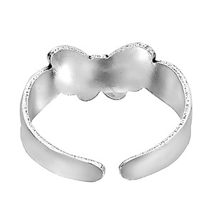 AeraVida Lively Wonder Butterfly Detailed .925 Sterling Silver Pinky or Toe Ring | Adjustable Toe Rings | Butterfly Pink Ring | Pure Silver Toe Rings for Women