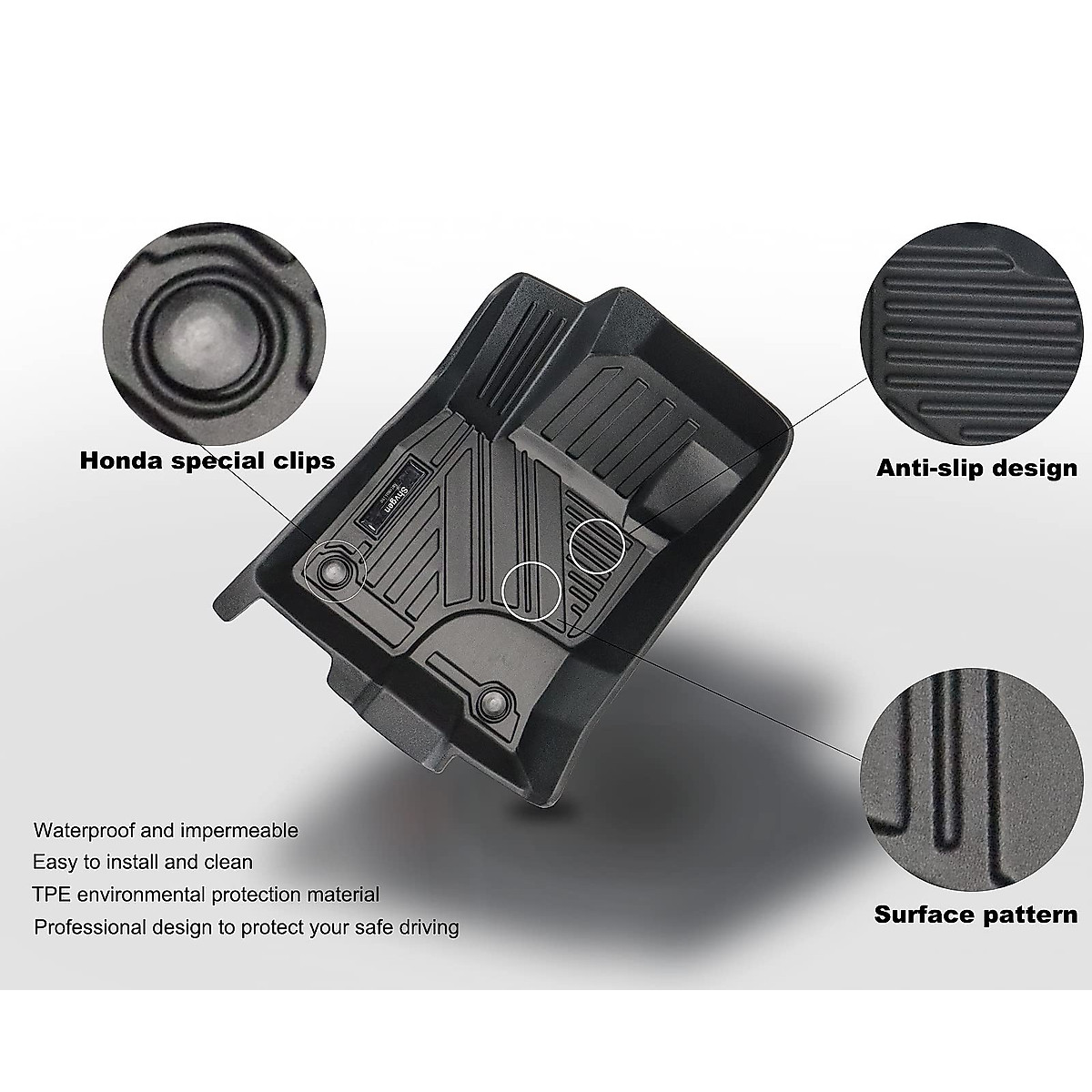 Car Floor Mats 2 Rows and Cargo Liner Set Black Compatible for 2020 2021 2022 2023 2024 Ford Escape All-Weather Rubber Mat Protection Black