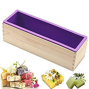 DD-life Flexible Rectangular Soap Silicone Loaf Mold Wood Box for 42oz Soap Making Supplies ¡­
