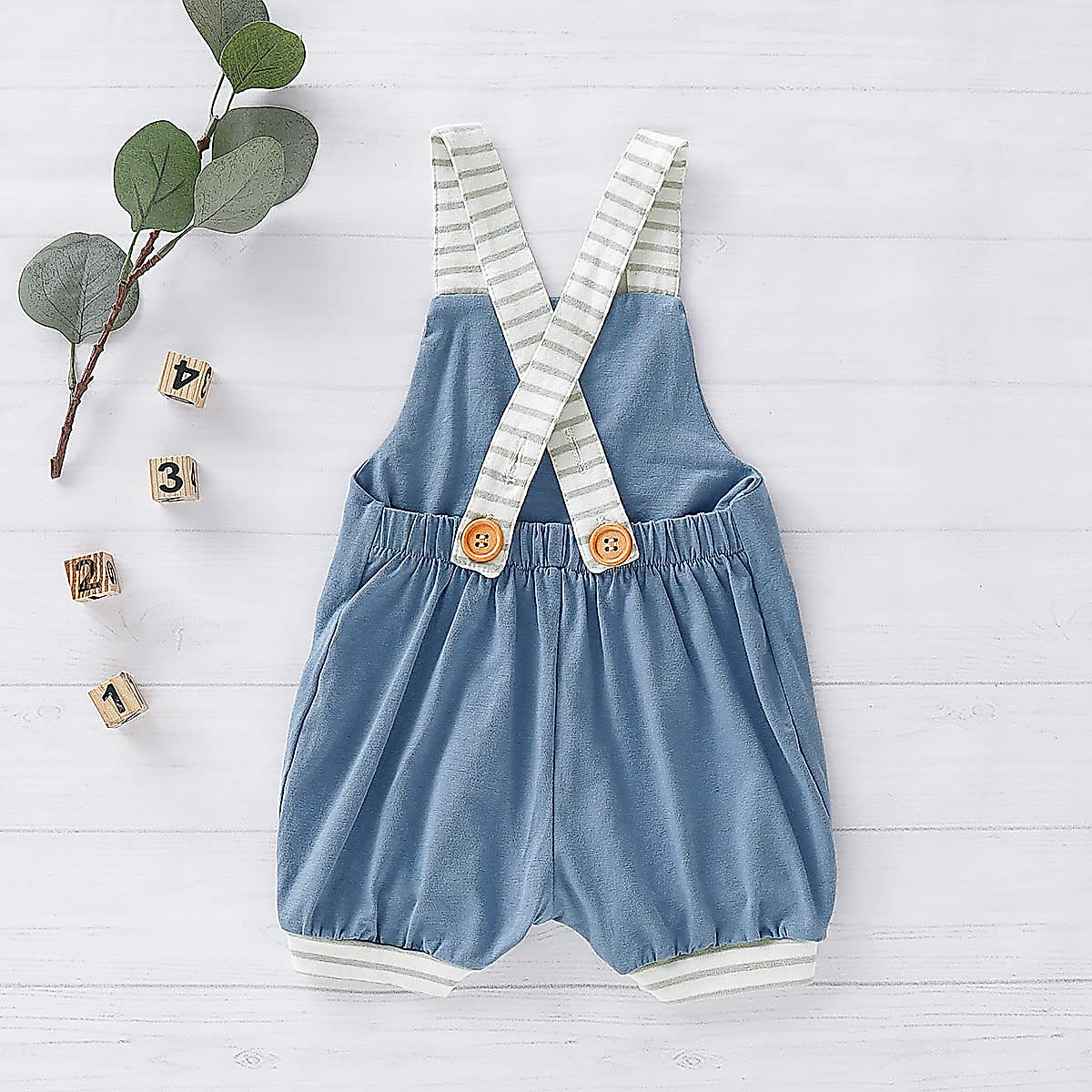 Newborn Boy Clothes White Stripes Boys Overalls One-Piece 12 Month Boy Clothes Simplee Kids