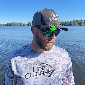 LINE CUTTERZ Patented Dual Hybrid Ceramic Cutter + Stainless Steel Micro Scissors Fishing Line Clipper - Glow-in-the-Dark