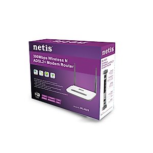 Netis DL4323 300Mbps High-Speed Wireless N ADSL2 and Modem Router Combo | 4-Port NAT Router and Wireless N Access Point with High Gain Antenna