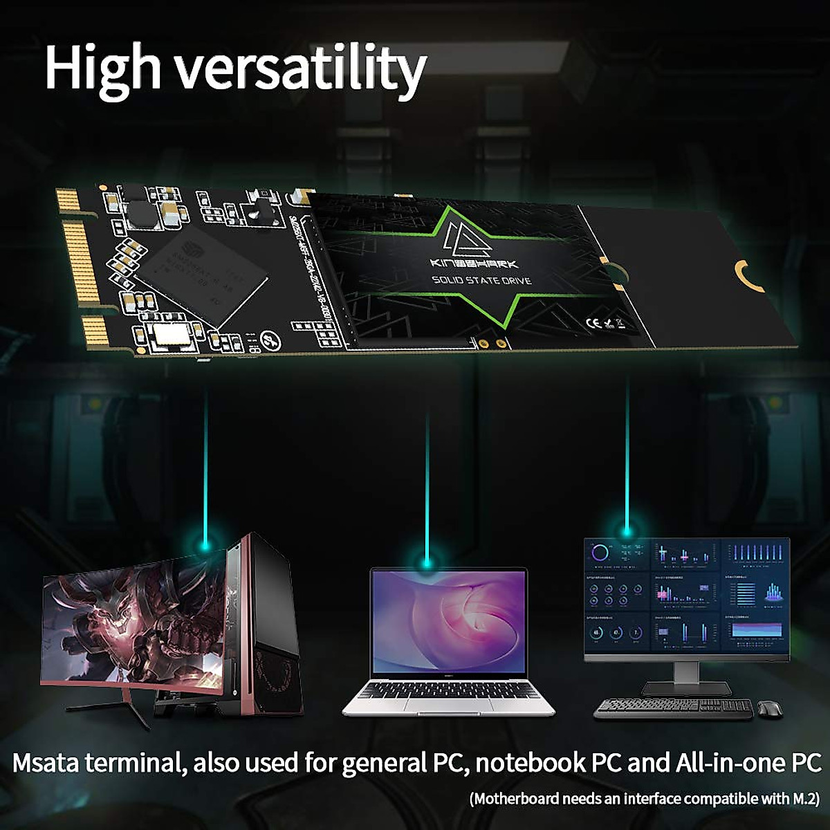 Kingshark gamer SSD M.2 2280 256GB Ngff Internal Solid State Drive High-Performance Hard Drive for Desktop Laptop SATA III 6Gb/s (256GB, M.2 2280)