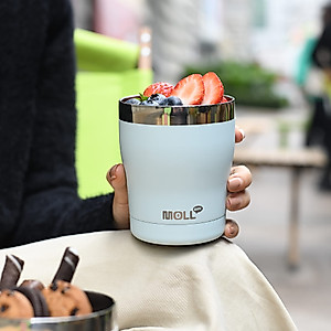 Mollcity kids Cup-9 oz Stainless Steel Vacuum Insulated Tumbler Lids and Straws- Kids Smoothie Cup Spill Proof, BPA Free(Blue)