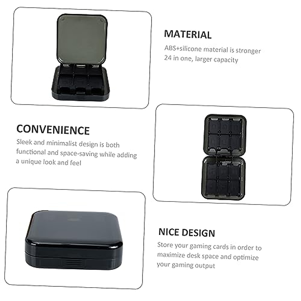 ibasenice 3pcs game cartridge Game Storage game holder gaming organizer game card organizer game card protective case game card carrying case portable hard shell protector card box lite abs