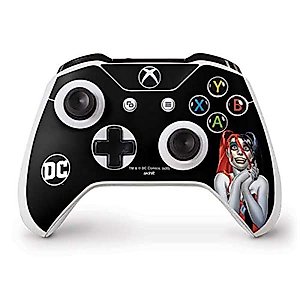 Skinit Decal Gaming Skin Compatible with Xbox One S Controller - Officially Licensed Warner Bros Smitten Harley Quinn Design