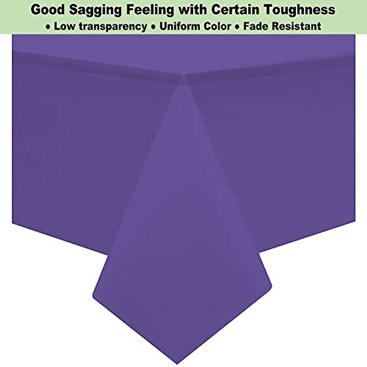 Plastic Purple Tablecloths 3 Pack Violet Disposable Table Covers 54" x 108" Table Cloths PEVA Party Tablecovers for Unicorn Mermaid Gras Parties Birthdays Weddings, Fits 6 to 8 Foot Rectangle Tables