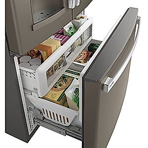 GE Profile PYE22KMKES 36" Energy Star Qualified Counter-Depth French-door Refrigerator with 22.2 Cu. Ft. Capacity Hands-free Autofill dispenser and Quick Space shelf in Slate