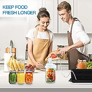 Jar Sealer for Foodsaver Vacuum Sealer, Food Saver Jar Sealer for Wide & Regular-Mouth Mason Jar, Mason Jar Vacuum Sealer for Foodsaver Jar Sealer Attachment, Jar Lids, Canning Bands, Accessory Hose