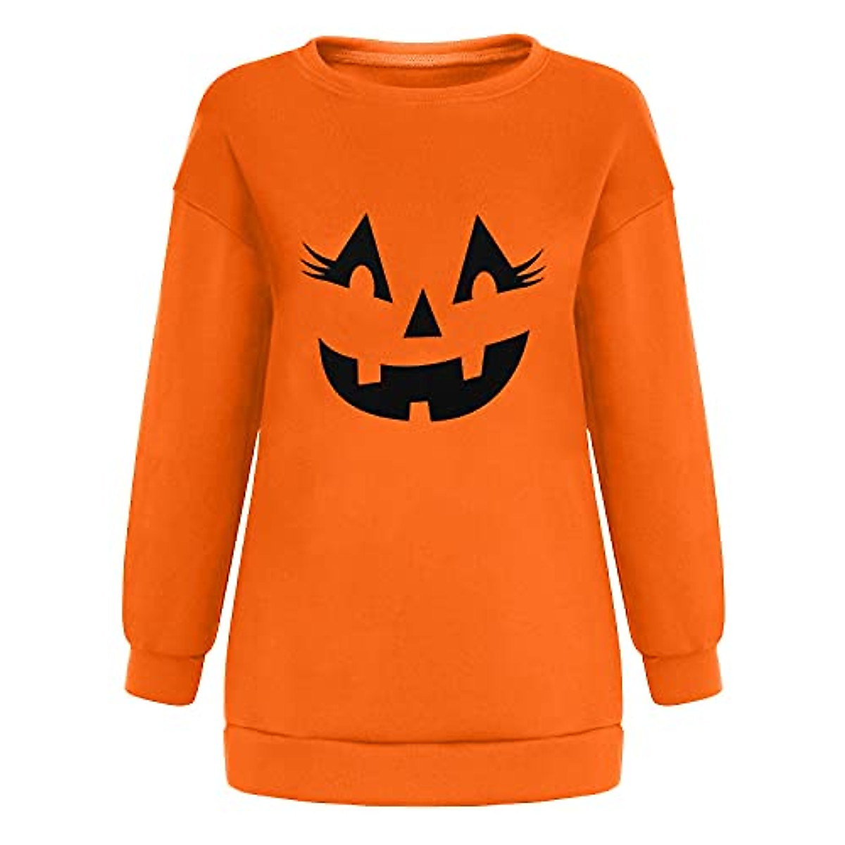 Xdegoge Today 2023 womens halloween sweatshirt Vintage Basic Oversized Crewneck Long Tunic Sweatshirts Pullover Tops
