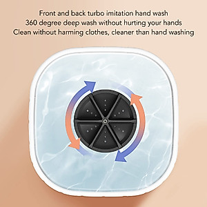 Portable Washing Machine, Forward and Reverse Rotation Mini Underwear Washer Compact Small Laundry for Apartment Dorm Home