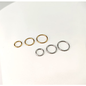 MeiziQL 3Pcs 20G Nose Rings Hoop Gold Hinged Clicker Small Nose Hoop Surgical Steel Cartilage Earring Hypoallergenic Body Piercing Jewelry for Women Men (20G Gold 6mm 8mm 10mm)