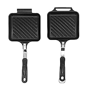 SYCOOVEN Sandwich Maker, Non-stick Grilled Sandwich and Panini Maker Pan with Handle, Double Sided Frying Pan Grilled Cheese Maker Flip Pan for Breakfast Toast Panini Waffle