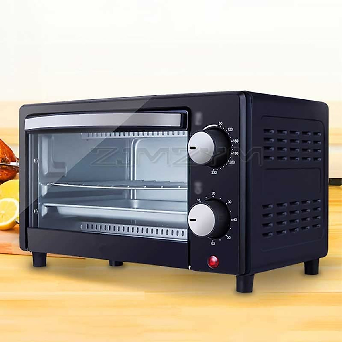 FZZDP Electric Oven Multifunctional Household Electric Pizza Bread Baking Toaster Barbecue Oven with Timing Temperature Adjustment