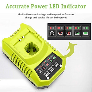 P117 Fast Charger for Ryobi 9.6V~18V Ni-Cd&Ni-Mh Lithium Battery Compatible with Ryobi 18V 14.4V 12V 9.6V Batteries P117 P100 P102 P103 P104 P105 P107 P108 P109 P119 P122 Lithium-Ion Battery Charger