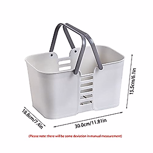 FANWU Shower Caddy Basket Tote for College Dorm Room Essentials, Plastic Storage Basket with Handles Portable Organizer Bins for Kitchen Bathroom Bedroom Toiletry Laundry Garden Pool Beach (Grey)
