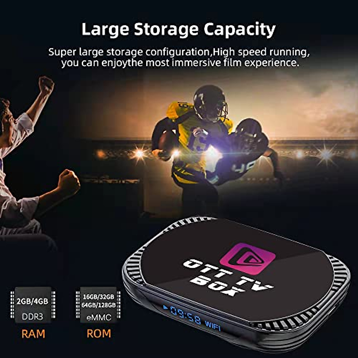Amlogic S905X4 Android 11.0 4Gb 64Gb Rom MxIII Pro X4 Tv Box Android Tv Box 8K Ultra Hd Support 2.4G/5.8G Dual WiFi Bt 4.0 HD 1000M Usb 3.0 with h9