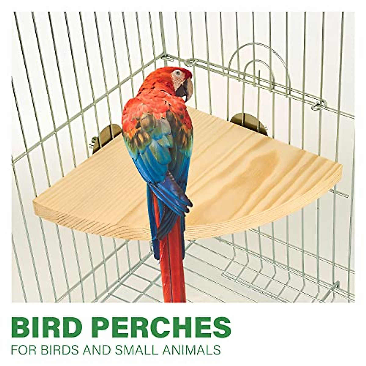 2 Pieces Bird Perches Bird Platform Perch with Pet Toys Bird Cage Accessories Parrot Perch Bird Rest Platform and Training Toy for Parakeet Gerbil Cockatiel Budgie Rat Mouse Chinchilla Hamster