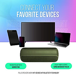 PALL Power One, Waterproof Speaker 20W, Excellent for Outdoors | True Wireless Speaker, Compatible with Android and iOS | 6 Hour Playtime, Bluetooth 5.0, Portable - Green