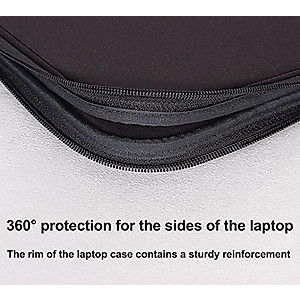 Inntzone 15.6 Inch Foldable Laptop Sleeve Slim Case Lightweight Bag Notebook Computer Carrying Flip Cover - Black