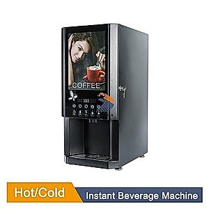 ECORTE Coffee Vending Machine Commercial Coffee Maker Instant Coffee Machine Full-automatic Cold Hot Beverage Dispenser (Color : Refrigerable 110V)