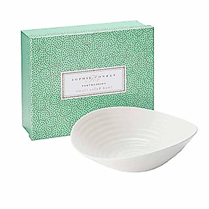 Portmeirion Sophie Conran White Small Salad Bowl | 9.5 Inch Serving Bowl for Salad, Pasta, and Fruit | Made from Fine Porcelain | Dishwasher and Microwave Safe